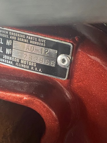 Johnson Seahorse 7.5 Horsepower Outboard Motor Model AD-12 Built 1958 ...