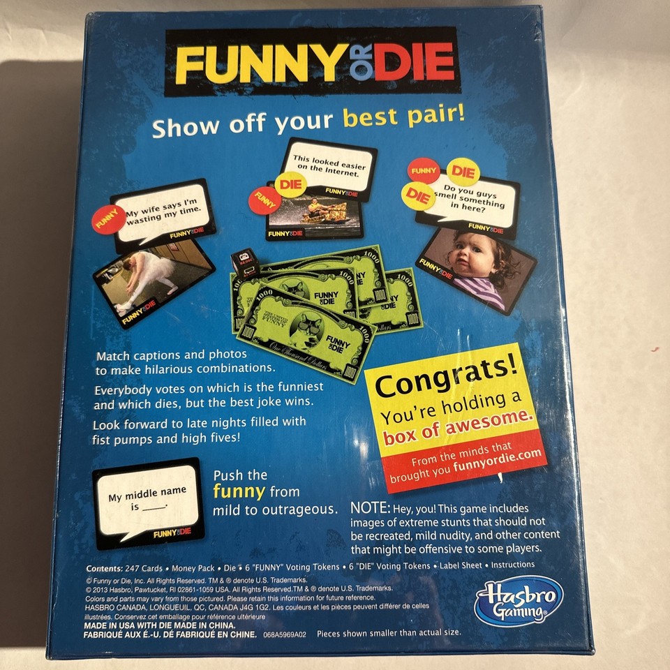 Funny Or Die The Hilarious Caption Board Game 2013 Hasbro Gaming Sealed ...