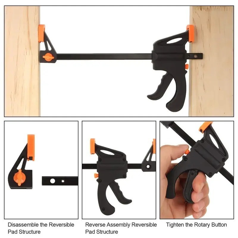 4pcs Woodworking Clip Bar F Clamps Carpentry Hand Work Quick-Release ...