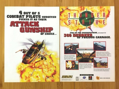 Thunder Strike PS1 Sega Saturn 1996 Vintage Print Ad/Poster Official ...