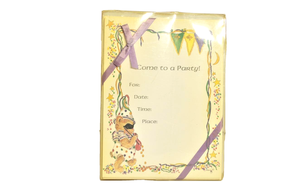 Vintage 'Come to a Party' Invitations 8 cards envelopes Box Designs by ...