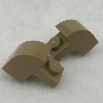 LEGO 6091 Dark Tan Slope, Curved 2 x 1 x 1 1/3 with Recessed Stud (x2 ...