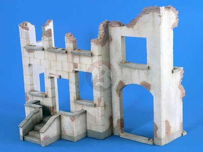 Verlinden 1/35 Ruined Street Building Section [Plaster Diorama Model ...