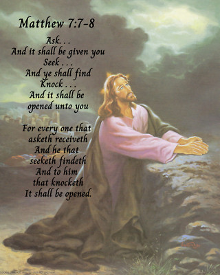 Never Framed 8 x 10 Religious Wall Art Print and Decor Jesus Praying ...