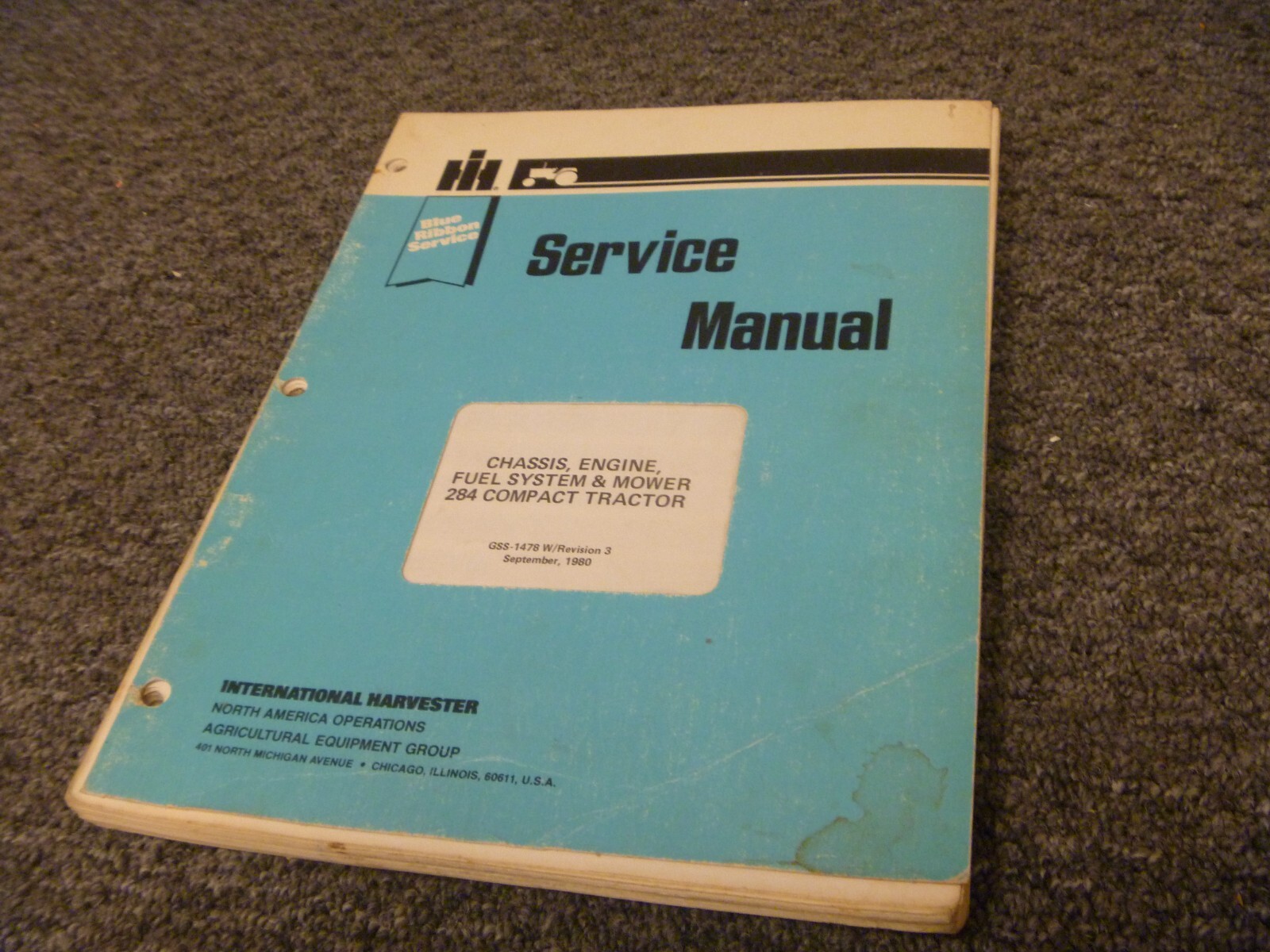 International Harvester 284 Tractor CHASSIS ENGINE FUEL SYS MOWER ...