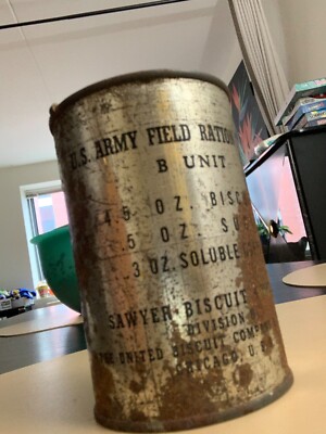 ---Jan 1942 WW2 US Army Field Ration C B unit can + key – Miller ...