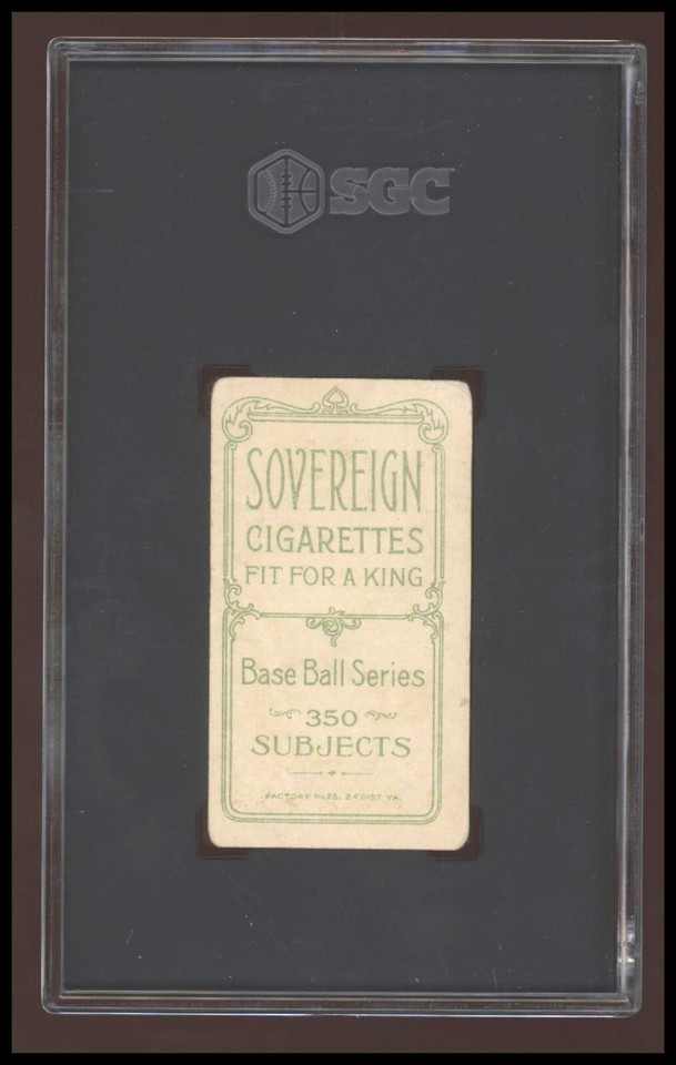 1909 T206 George McQuillan SGC 2 GD Sovereign Back Baseball Card 1910 ...