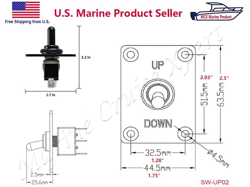 Boat Marine Tilt Trim Switch Up Down Toggle Switch On Off On Switch | eBay