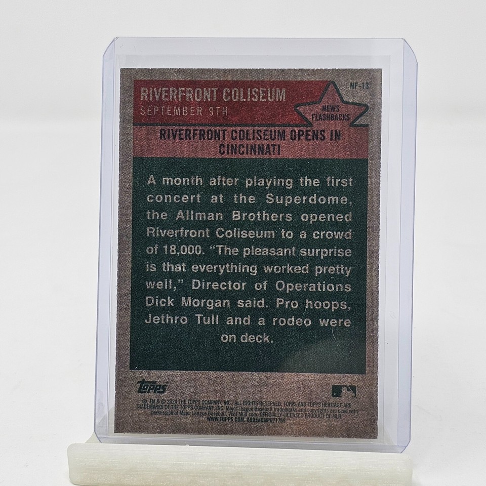 2024 Topps Heritage News Flashbacks NF13 Riverfront Coliseum Opens In ...