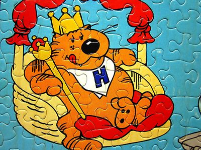 HEATHCLIFF cat comic strip frame puzzle 1983 cartoon George Gately wall ...
