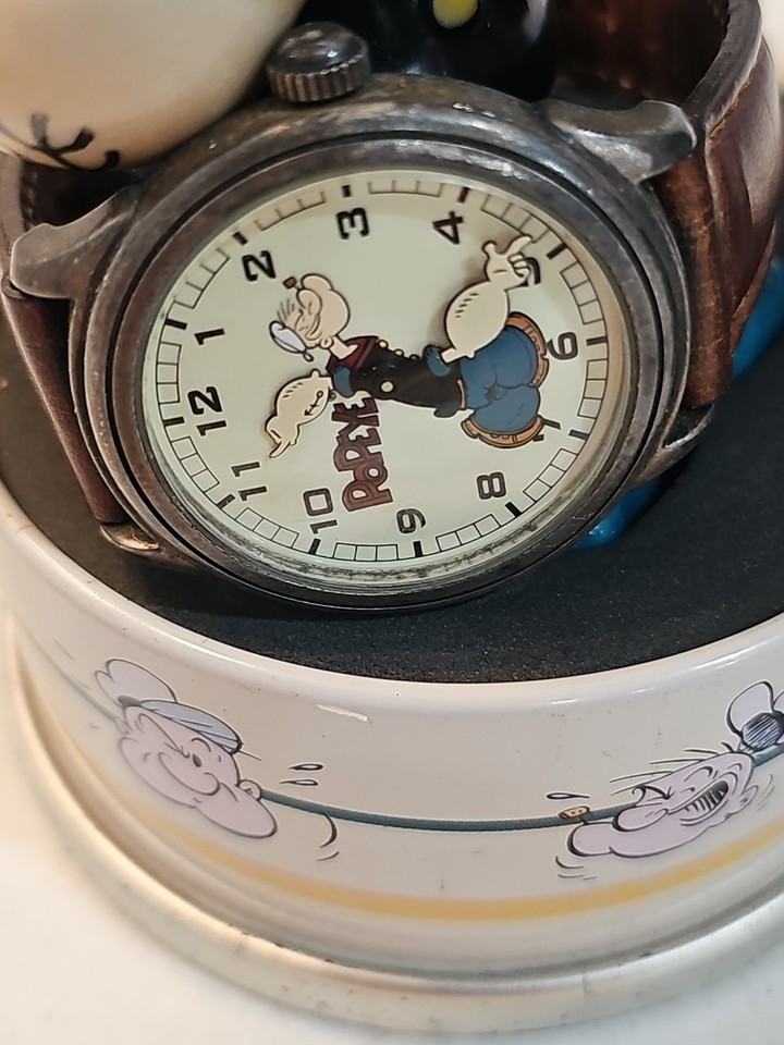 Vintage Popeye Figurine W/Fossil Watch--Series 1 Of 3, With COA 8948/ ...