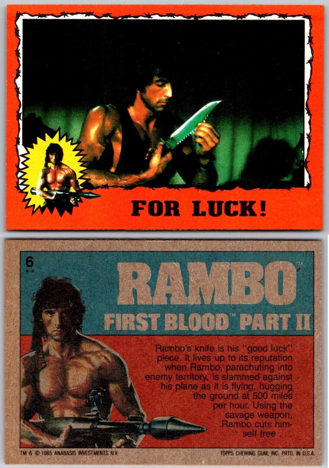 1985 Topps RAMBO Movie Cards & Stickers - Set Break - You Pick Your ...