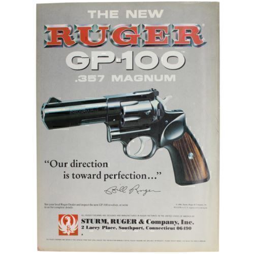 PRINT AD RUGER .357 MAGNUM Pistol Revolver NEW GP-100 Sturm & Ruger ...
