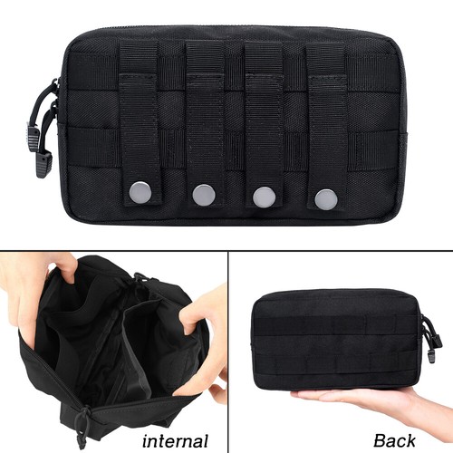 Tactical Molle Pouch Bag Horizontal Admin Pouch EDC Pouch Utility Tool ...