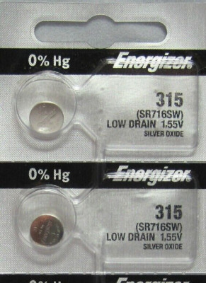 Energizer 315 (SR716SW) Silver Oxide Battery 1.55 Volt x 2 | eBay