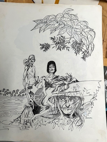 Sale! Martin Cannon "Evil Island" vintage SF/F 0riginal art pen/ink ...