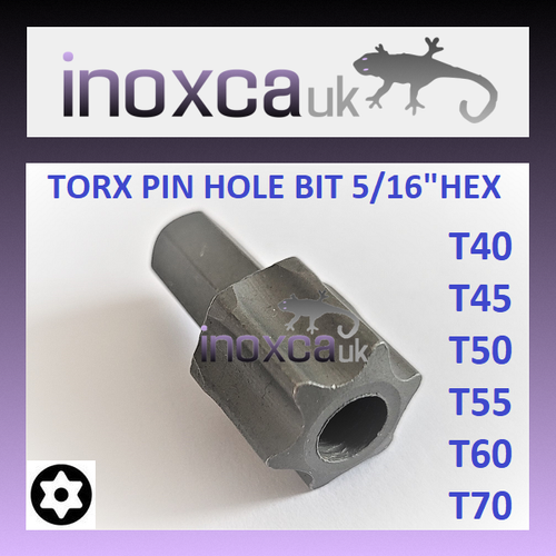 TORX PIN BIT T70 TX70 T45 TX45 5/16" HEX DRIVE S2 ALLOY STEEL inoxca UK ...