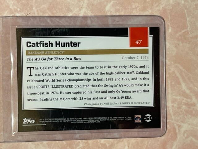 Topps X Sports Illustrated Cover Card ~ #47 Catfish Hunter -- Online ...