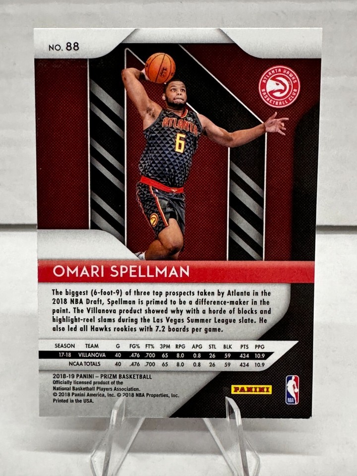 2018-19 Panini Prizm Basketball Card #88 Omari Spellman RC Atlanta ...