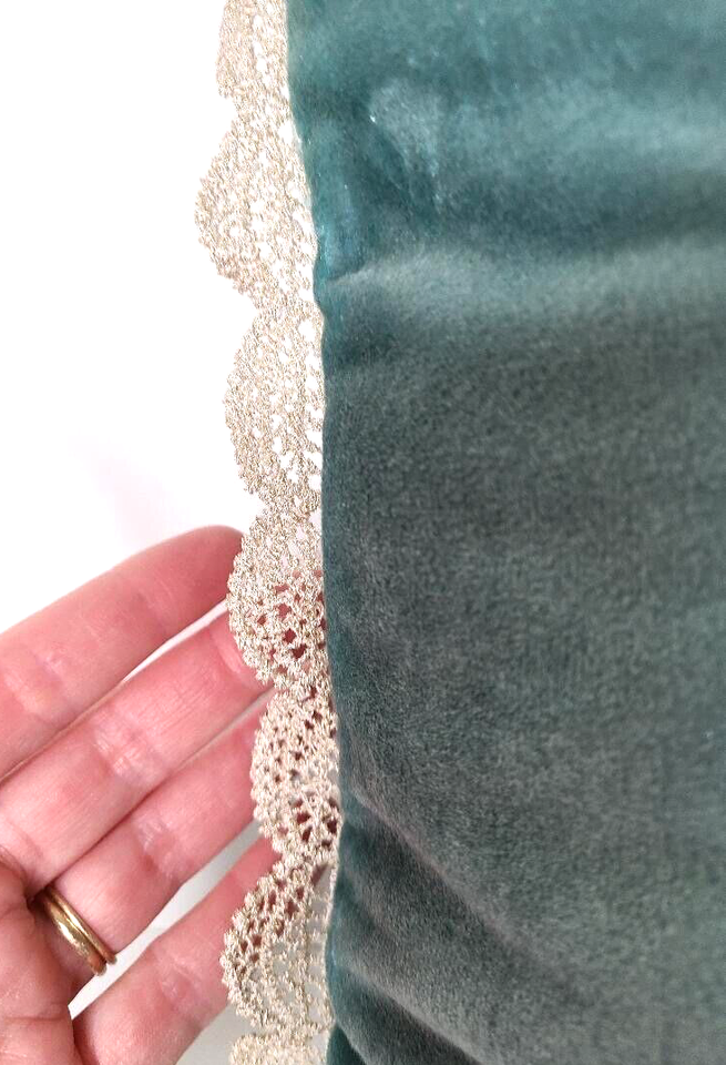 velvet accent throw pillow with crocheted snowflake lace trim white ...