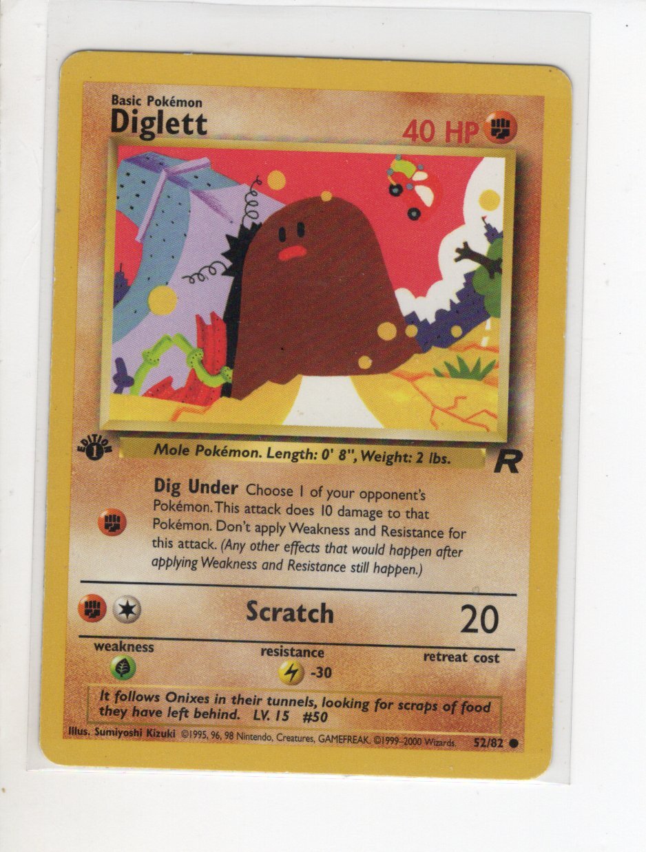 DIGLETT TEAM ROCKET SET 1ST EDITION POKEMON CARD 52/82 MP | eBay