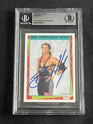 BOB HOLLY 1995 MERLIN WWF ROOKIE SIGNED AUTOGRAPHED CARD BECKETT BAS ...