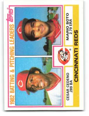 1983 Topps #351 Cesar Cedeno/Mario Soto NM Near Mint Reds Reds Batting ...