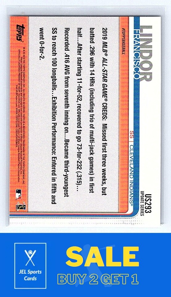 2019 Topps Update #US293 Francisco Lindor | eBay