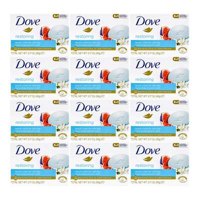 Dove Restoring Beauty Bar Blue Fig Orange Blossom, 3.17oz (Pack of 12 ...