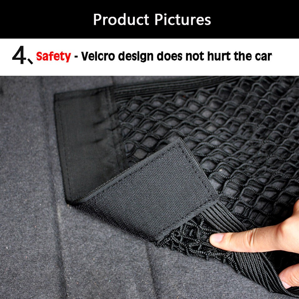 Car Trunk Organizer Rear Trunk Back Seat Cargo Mesh Net Bag 60*25CM ...