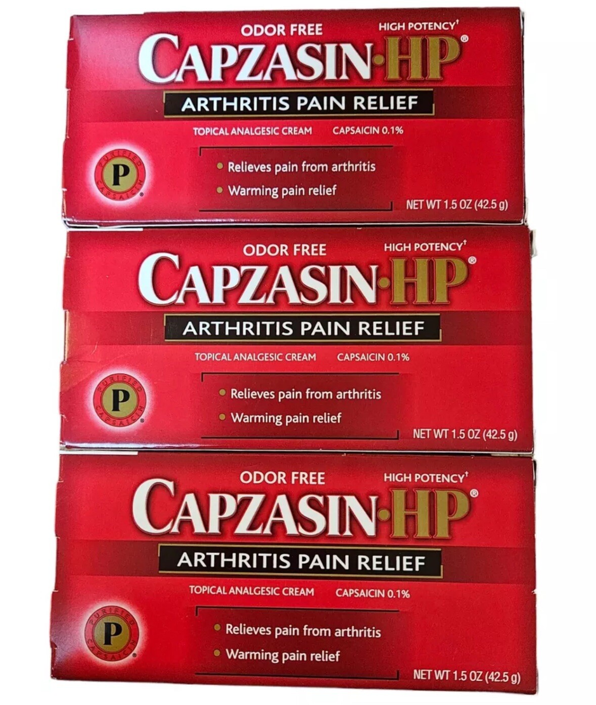 3 Capzasin High Potency Arthritis Pain Relief Cream 1.5 ounce Tube Flex ...