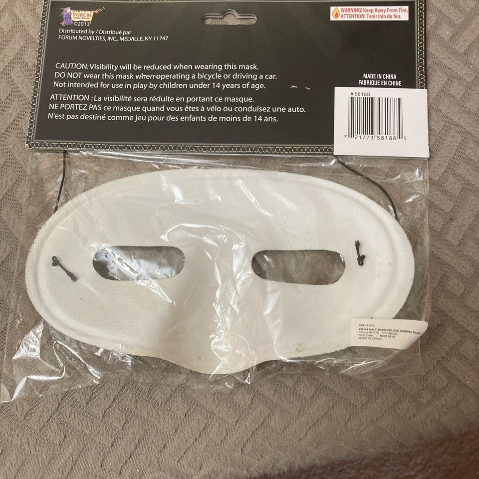 half mask Halloween Black Mask Demi-Masque Forum Novelties | eBay