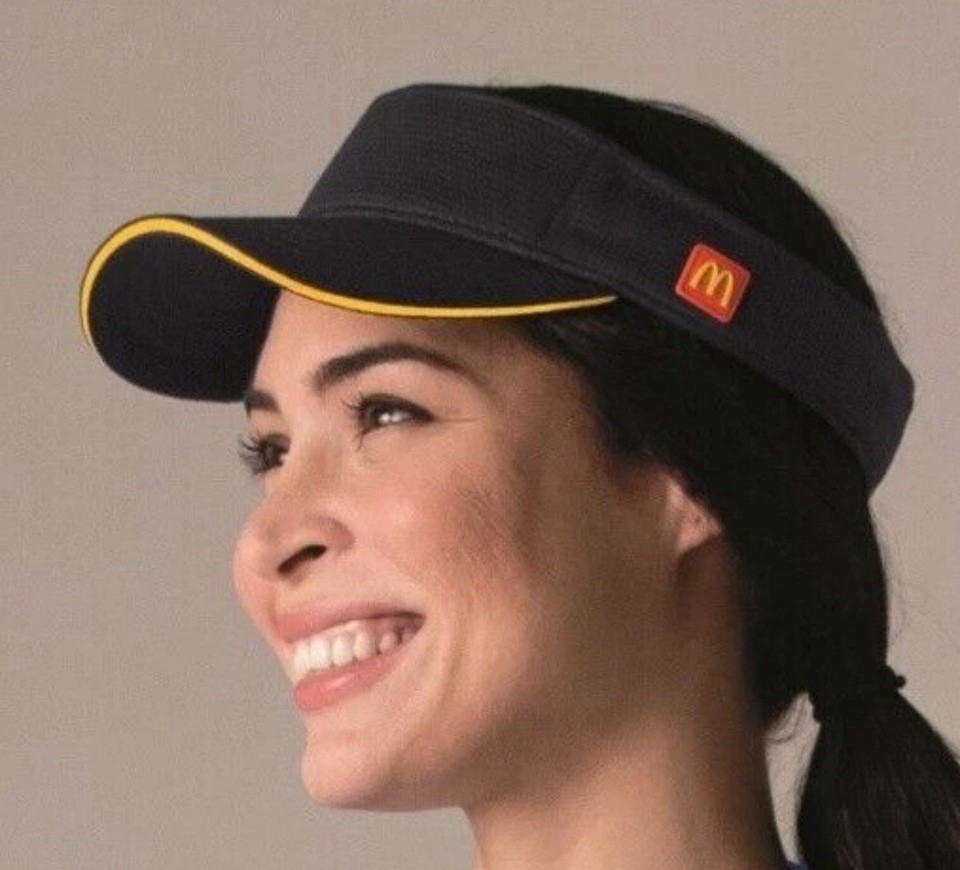 McDonalds Employee Visor,Navy ,Adjustable Size,flexible,unisex,New | eBay
