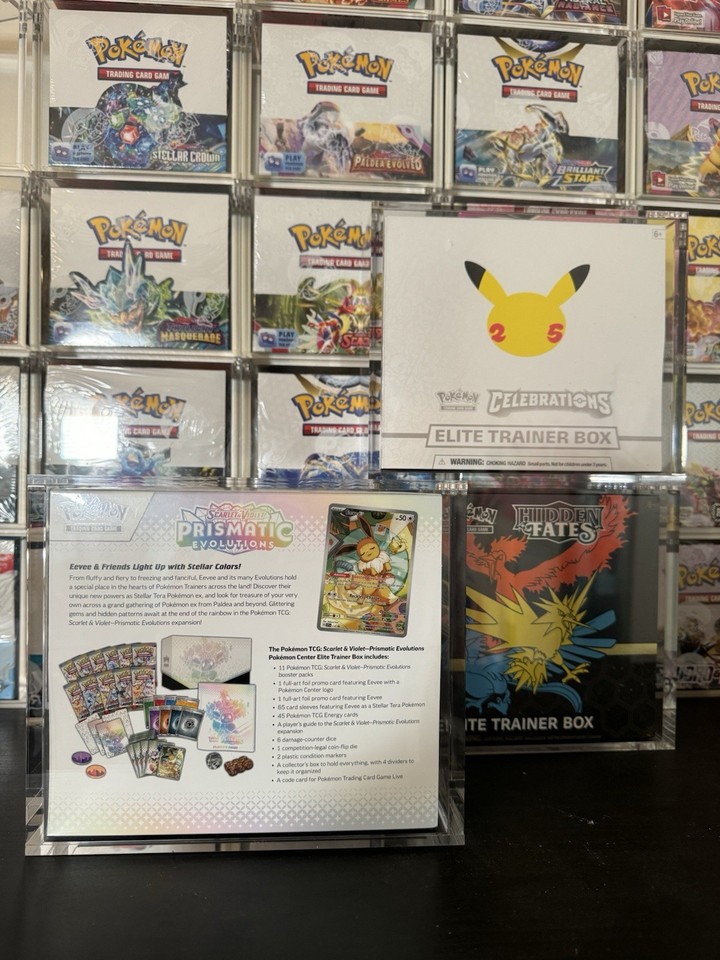 Pokemon ETB Display Case Acrylic Magnetic Protective ELITE TRAINER BOX ...