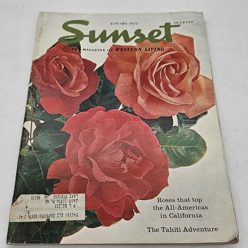 Vintage January 1972 Sunset Magazine Mid Century MCM, Tahiti, Roses | eBay