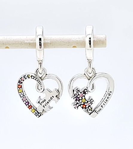 NEW 100% PANDORA 925 Puzzle Piece Hearts Splittable Friendship Charms ...