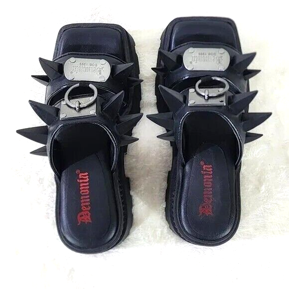 DEMONIA Wrath Claw Spiked Platform Goth Sandals | eBay