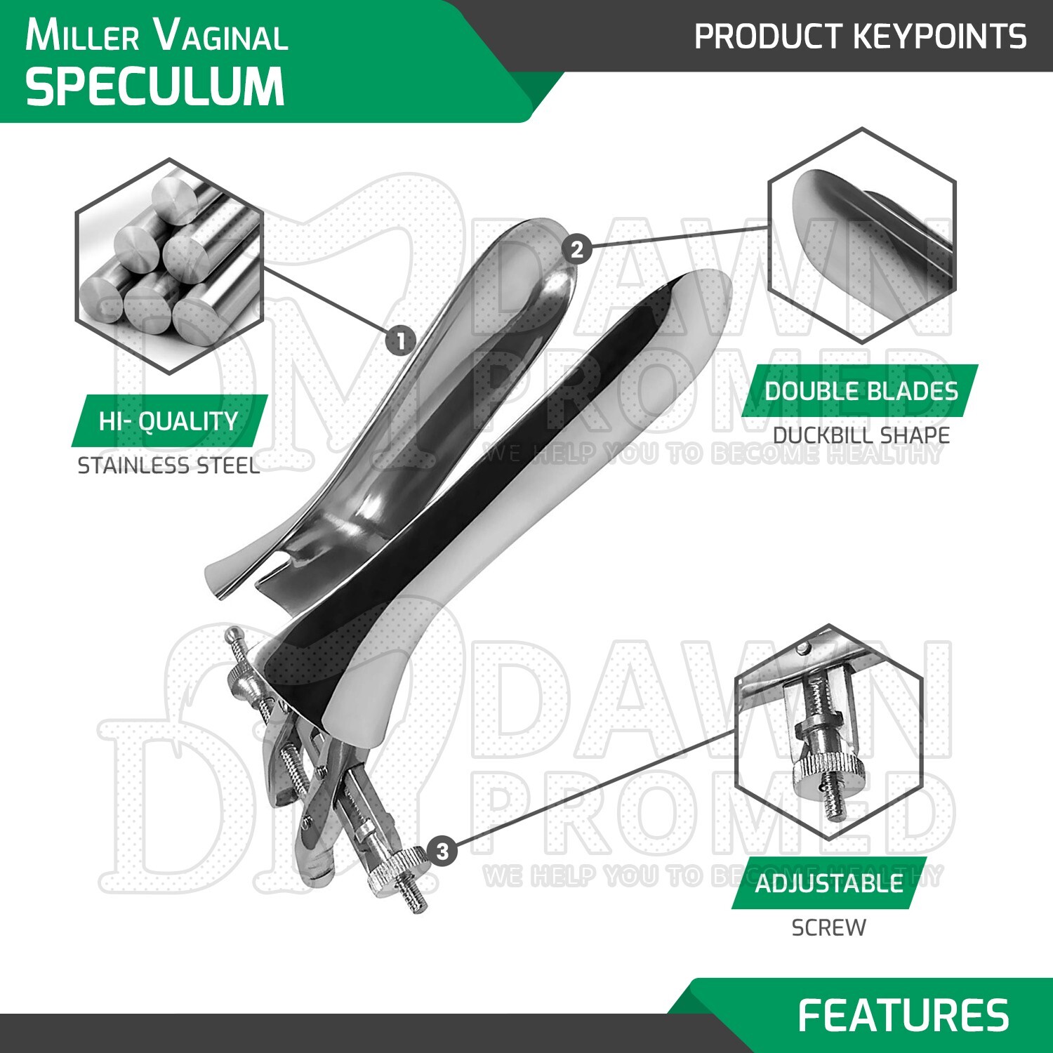 Miller Vaginal Speculum 7.5" Surgical Obstetrics & Gynecology Inst ...