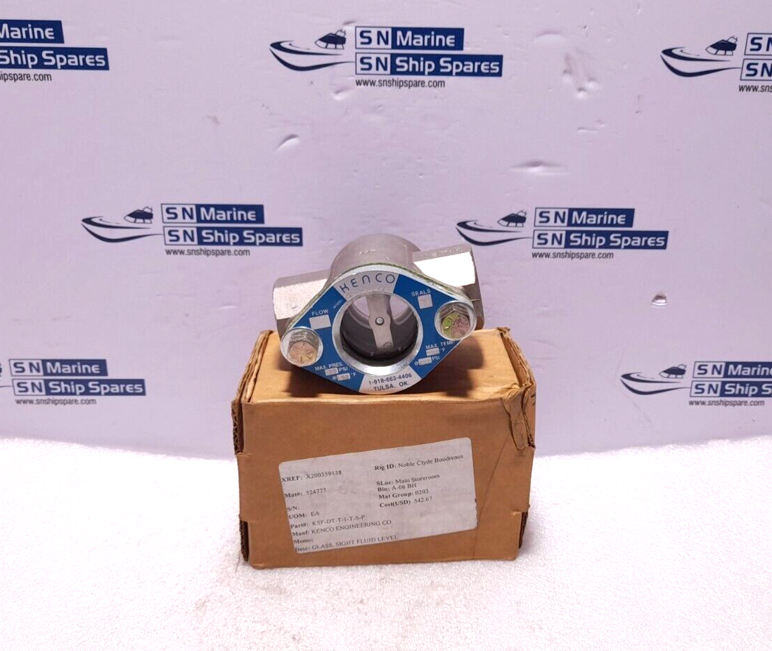 Kenco KSF-HT-T-1-TSP Sight Flow Indicator Max Press 400PSI @ 150 F Max ...