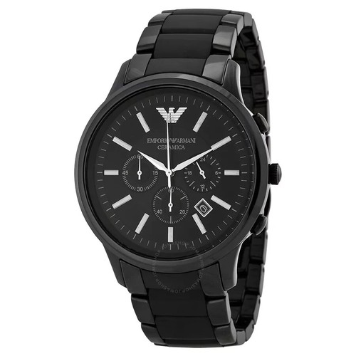 Emporio Armani Men's Black Ceramic Chronograph Designer Watch AR1451 ...