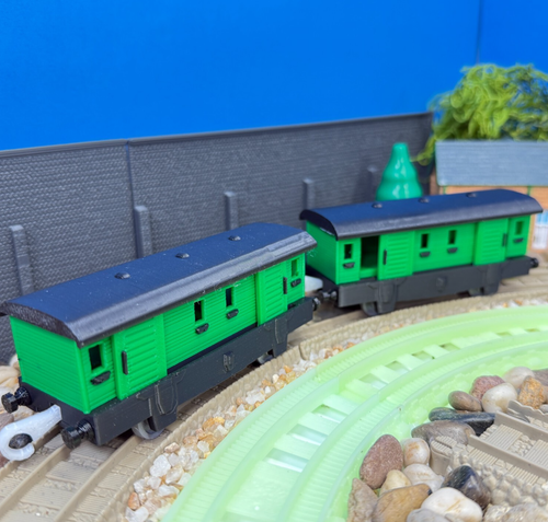 Trackmaster Plarail 2 Green Mail Trains Custom Made for Thomas ...