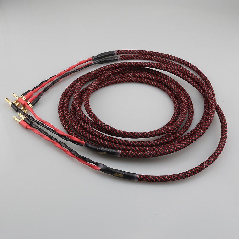 2m Pair SP14 Audiocrast HIFI Speaker Cable OFC audio cable Banana plug ...