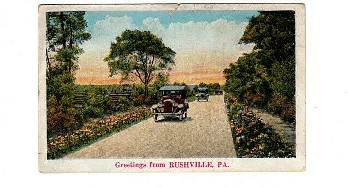1920's Postcard - Greetings from Rushville, Pennsylvania | eBay