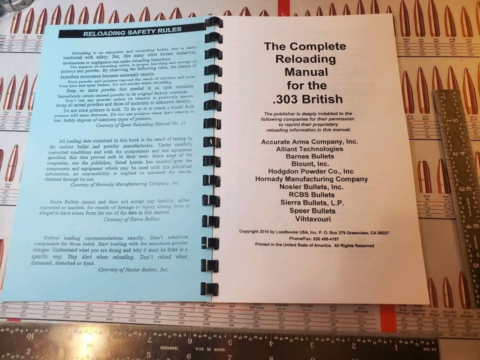 THE COMPLETE RELOADING MANUAL FOR THE .303 BRITISH, LOAD BOOKS USA (NEW ...