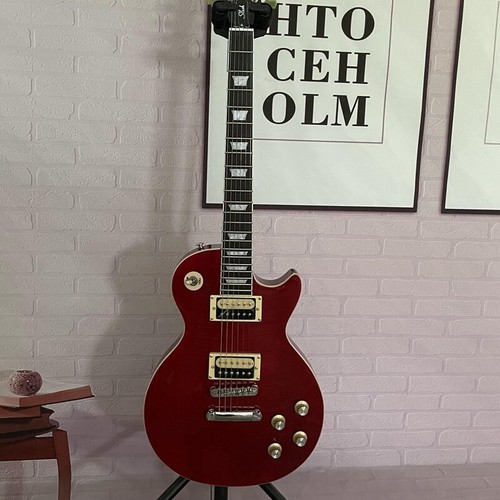 Red Flamed Maple Top LP Electric Guiatr 6-Strings HPL Fretboard Open HH ...