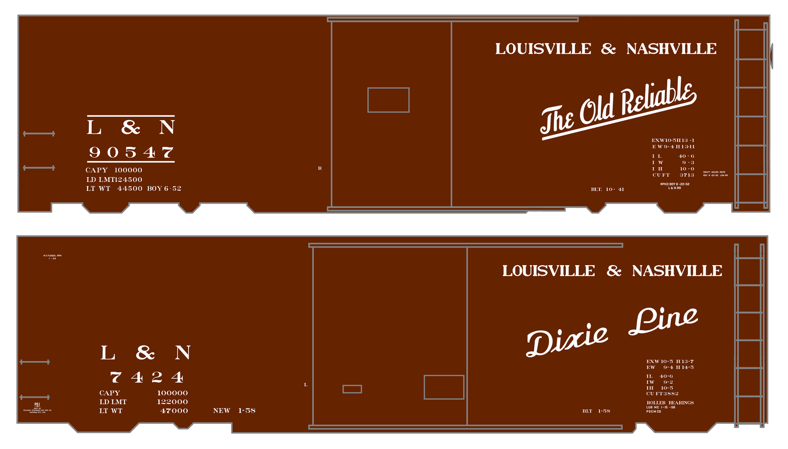 K4 HO Decals Louisville and Nashville L&N 40 Ft Boxcar White | eBay