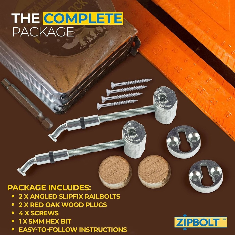 Zipbolt 13.960 Angled Slipfix Railbolt Angled Handrail to Newel Post ...