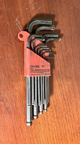 Craftsman 13 pc Ball End Hex Key Set 9-46754 Made In USA Case Complete ...