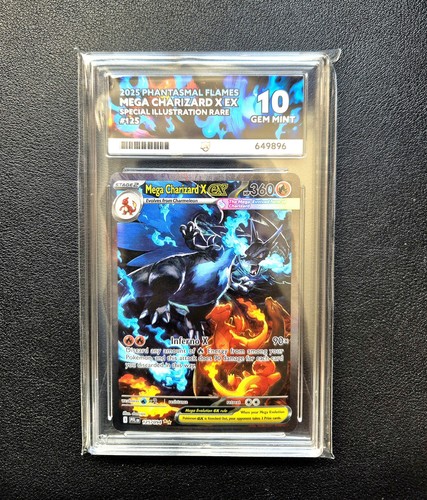 Mega Charizard X Ex 125/094 SIR - Phantasmal Flames - ACE 10 - PERFECT ...