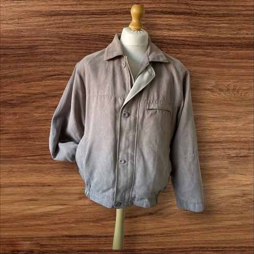 Mens JBC Beige Button Up Bomber Style Jacket Size L | eBay UK